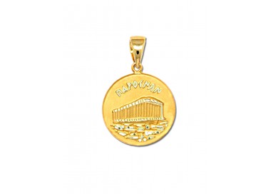 Parthenon - Coin Pendant, in 14k gold Size Small