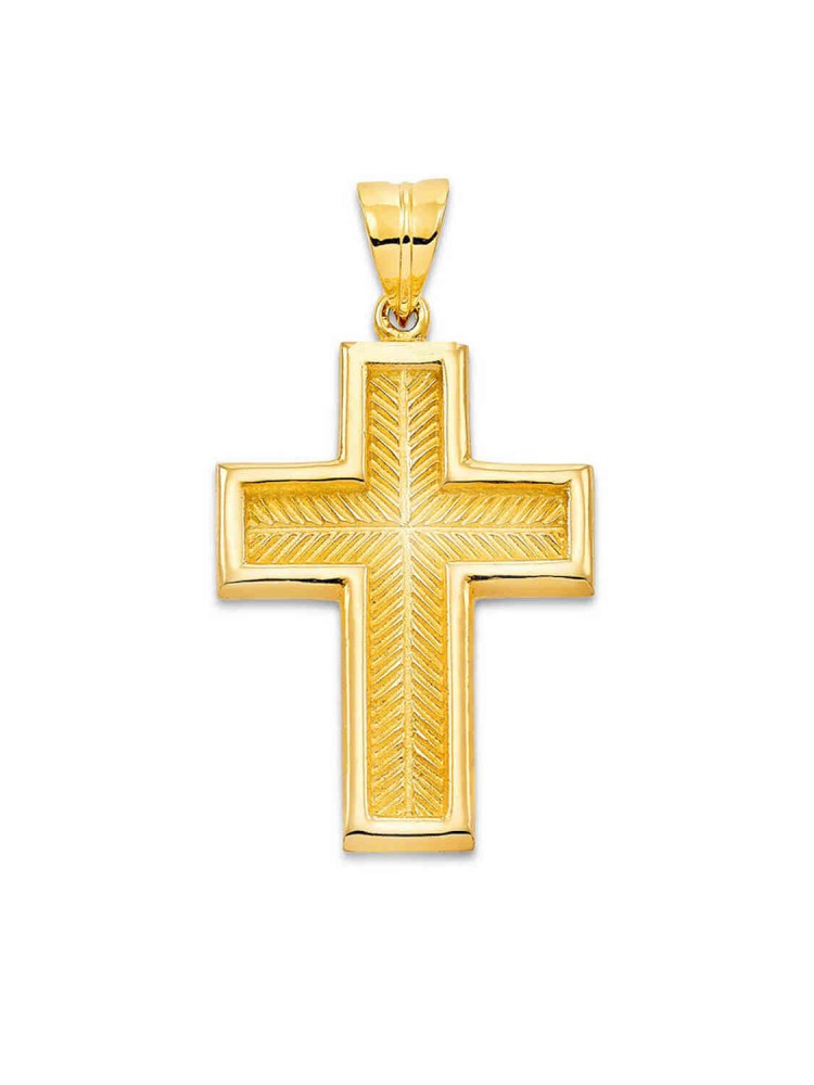 Navy - Minimal Handmade Cross in 14k gold Size Small