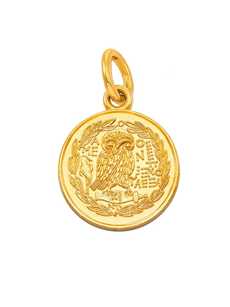 Parthenon - Small Coin Pendant, in 14k gold Size One Size